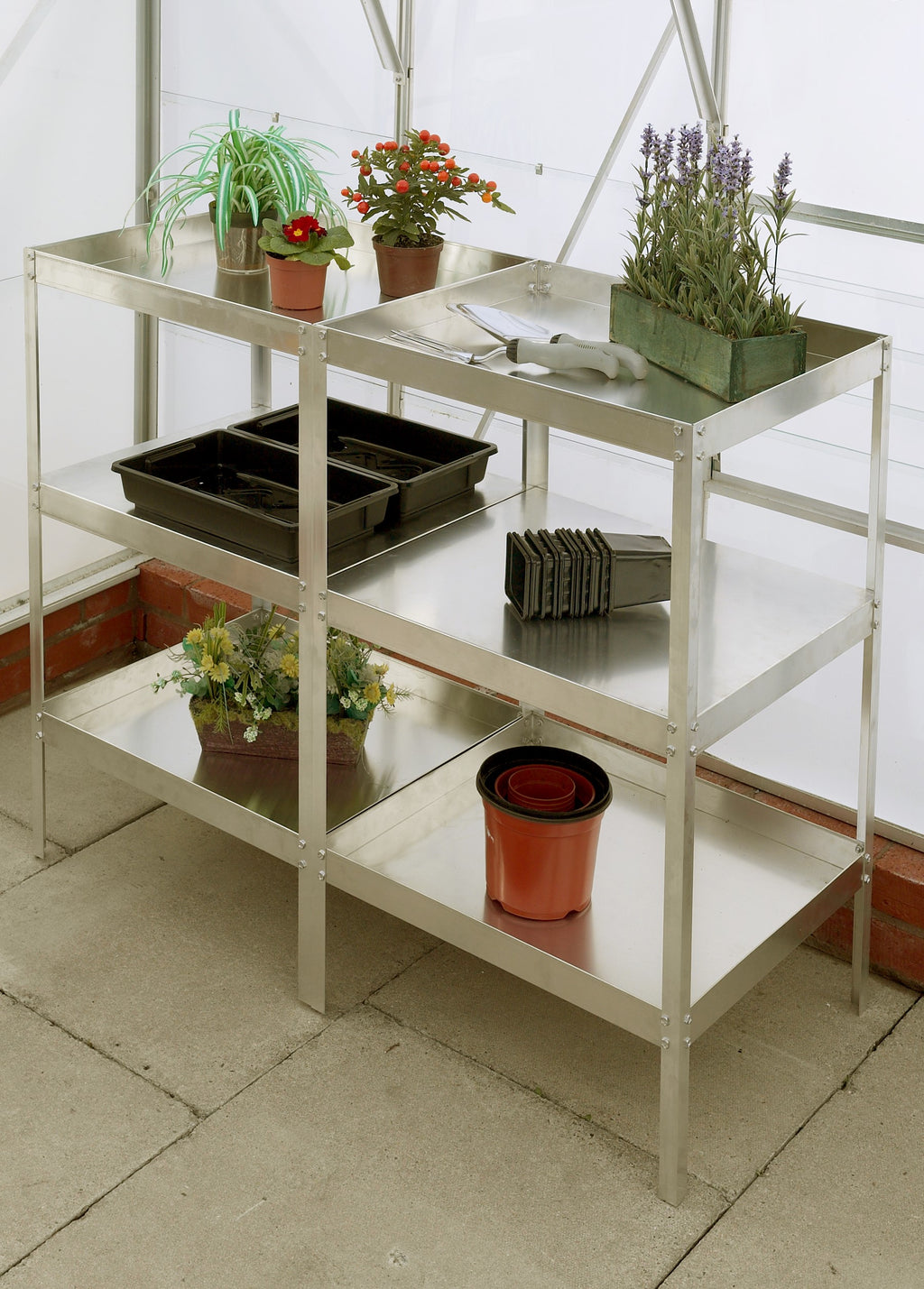 Triple Shelf Modular Greenhouse Staging