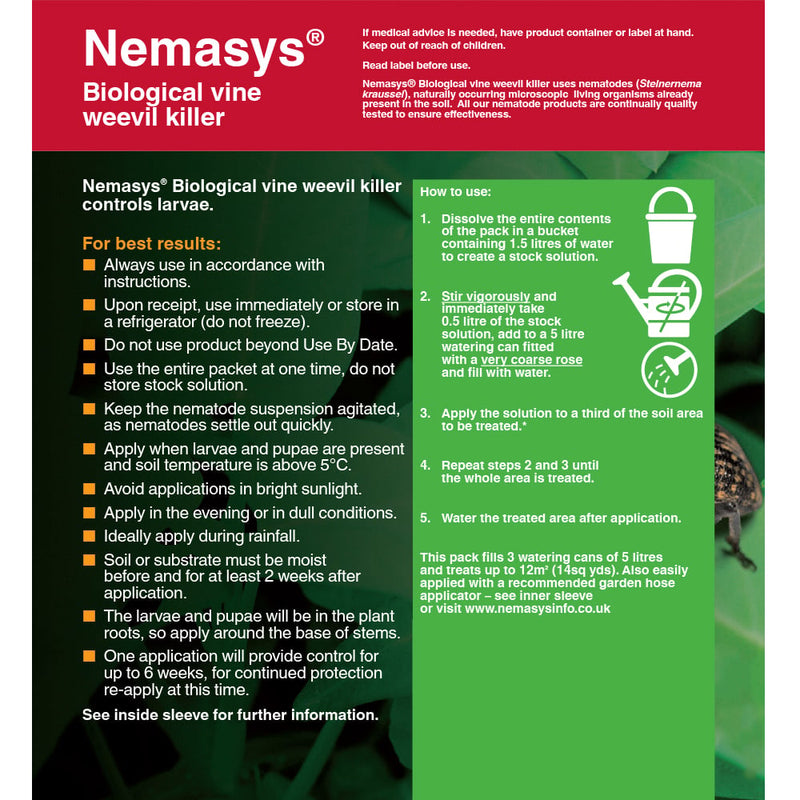 Vine Weevil Nematodes for 12m² or 100m²